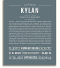 Kylan Personalized Name Meaning Art Prints – Name Stories