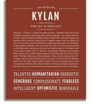 Kylan Personalized Name Meaning Art Prints – Name Stories