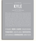 Kyle Personalized Name Meaning Art Prints – Name Stories