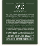 Kyle Personalized Name Meaning Art Prints – Name Stories