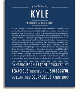 Kyle (male) | Name Art Print – Name Stories