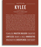 Kylee Personalized Name Meaning Art Prints – Name Stories