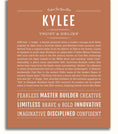 Kylee Personalized Name Meaning Art Prints – Name Stories