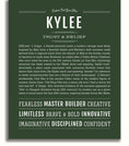 Kylee Personalized Name Meaning Art Prints – Name Stories