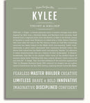 Kylee Personalized Name Meaning Art Prints – Name Stories