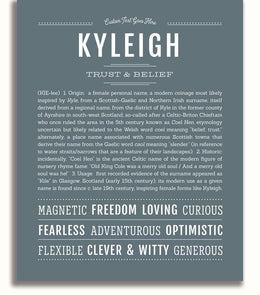 Kyleigh | Name Art Print – Name Stories