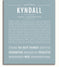 Kyndall Personalized Name Meaning Art Prints – Name Stories