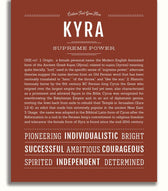 Kyra Personalized Name Meaning Art Prints – Name Stories