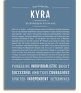 Kyra Personalized Name Meaning Art Prints – Name Stories