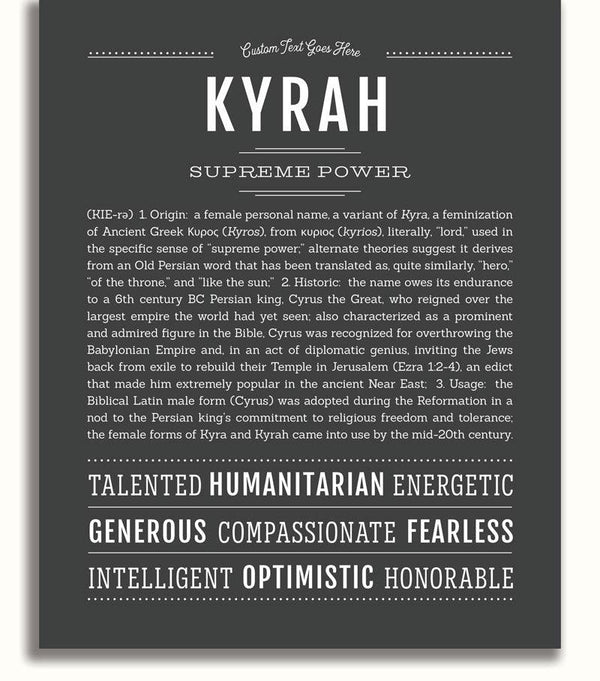 Kyrah | Name Art Print - Personalized Custom Gifts – Name Stories