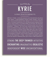 Kyrie (male) | Name Art Print – Name Stories