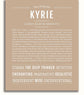 Kyrie Personalized Name Meaning Art Prints – Name Stories