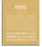 Kyrie Personalized Name Meaning Art Prints – Name Stories