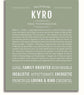 Kyro Personalized Name Meaning Art Prints – Name Stories