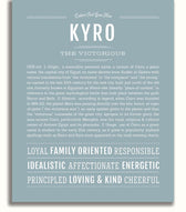 Kyro Personalized Name Meaning Art Prints – Name Stories