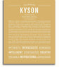 Kyson Personalized Name Meaning Art Prints – Name Stories