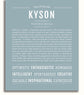 Kyson Personalized Name Meaning Art Prints – Name Stories