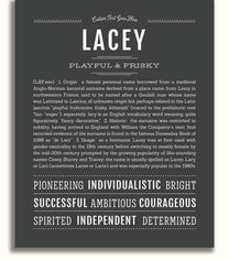 Lacey | Name Art Print – Name Stories