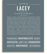 Lacey | Name Art Print – Name Stories