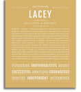 Lacey Personalized Name Meaning Art Prints – Name Stories