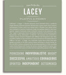 Lacey Personalized Name Meaning Art Prints – Name Stories