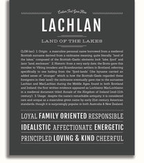 Lachlan Personalized Name Meaning Art Prints – Name Stories