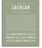 Lachlan Personalized Name Meaning Art Prints – Name Stories