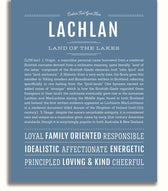 Lachlan Personalized Name Meaning Art Prints – Name Stories