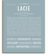 Lacie Personalized Name Meaning Art Prints – Name Stories
