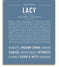 Lacy Personalized Name Meaning Art Prints – Name Stories