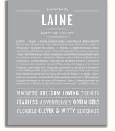 Laine (female) | Name Art Print – Name Stories