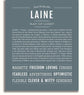 Laine Personalized Name Meaning Art Prints – Name Stories