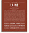 Laine Personalized Name Meaning Art Prints – Name Stories