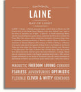 Laine (female) | Name Art Print – Name Stories