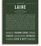 Laine (female) | Name Art Print – Name Stories