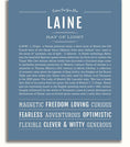 Laine (female) | Name Art Print – Name Stories