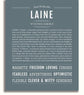 Laine Personalized Name Meaning Art Prints – Name Stories