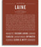 Laine Personalized Name Meaning Art Prints – Name Stories
