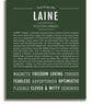 Laine Personalized Name Meaning Art Prints – Name Stories