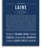 Laine Personalized Name Meaning Art Prints – Name Stories