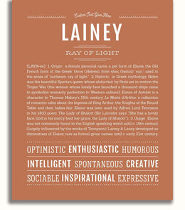 Lainey Personalized Name Meaning Art Prints – Name Stories