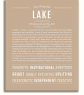 Lake | Name Art Print – Name Stories