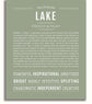 Lake | Name Art Print – Name Stories