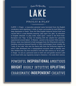 Lake | Name Art Print – Name Stories