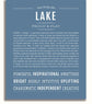 Lake Personalized Name Meaning Art Prints – Name Stories