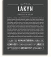 Lakyn | Name Art Print – Name Stories