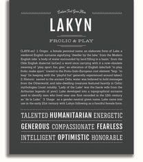 Lakyn | Name Art Print – Name Stories
