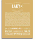 Lakyn Personalized Name Meaning Art Prints – Name Stories