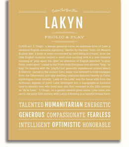 Lakyn | Name Art Print – Name Stories