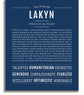 Lakyn Personalized Name Meaning Art Prints – Name Stories